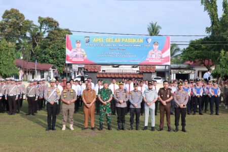 Polres Kampar Gelar Apel Gelar Pasukan Operasi Keselamatan Lancang Kuning 2025, Wujudkan Asta ...